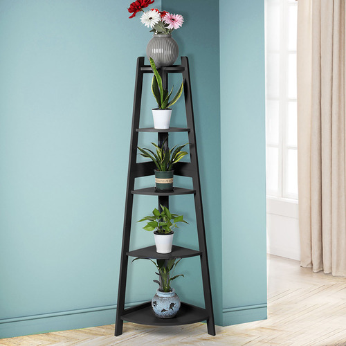 Large corner ladder shelf store